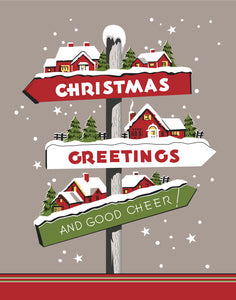 Christmas Greetings & Holiday Cheer! Sign Post Print – Fridgedoor