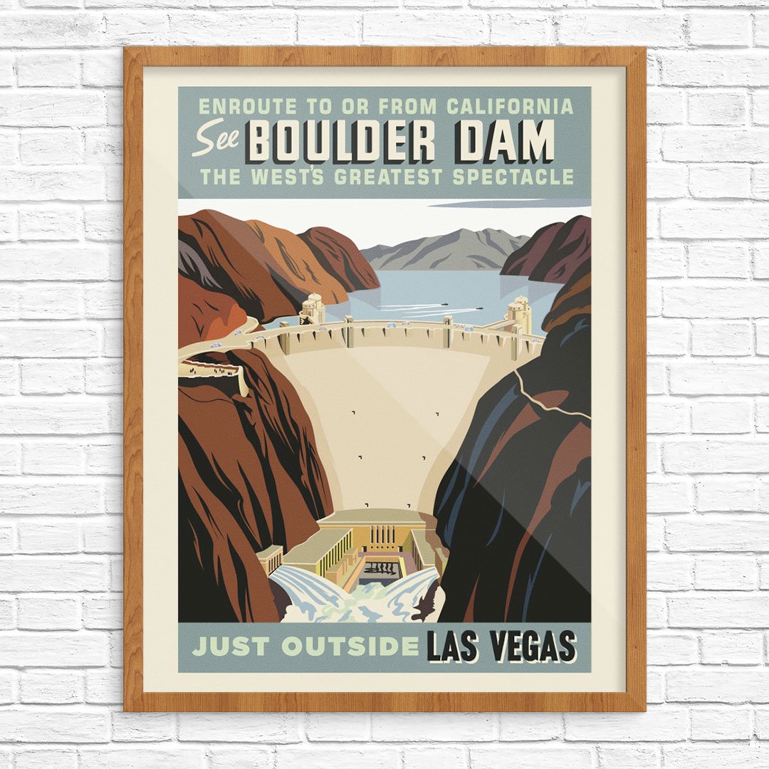 See Boulder Dam Vintage Travel Poster Print – Fridgedoor