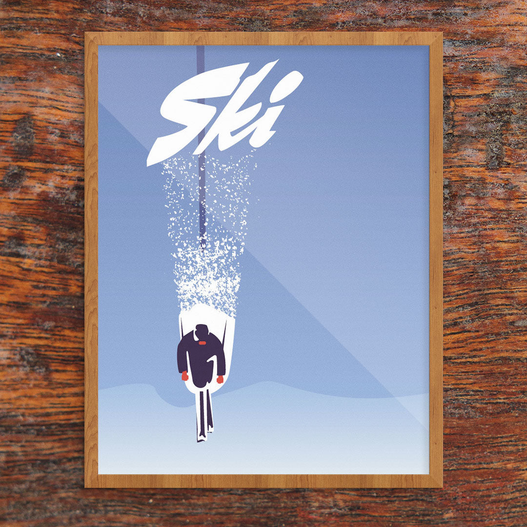 Skiing Through Powder Print – Fridgedoor