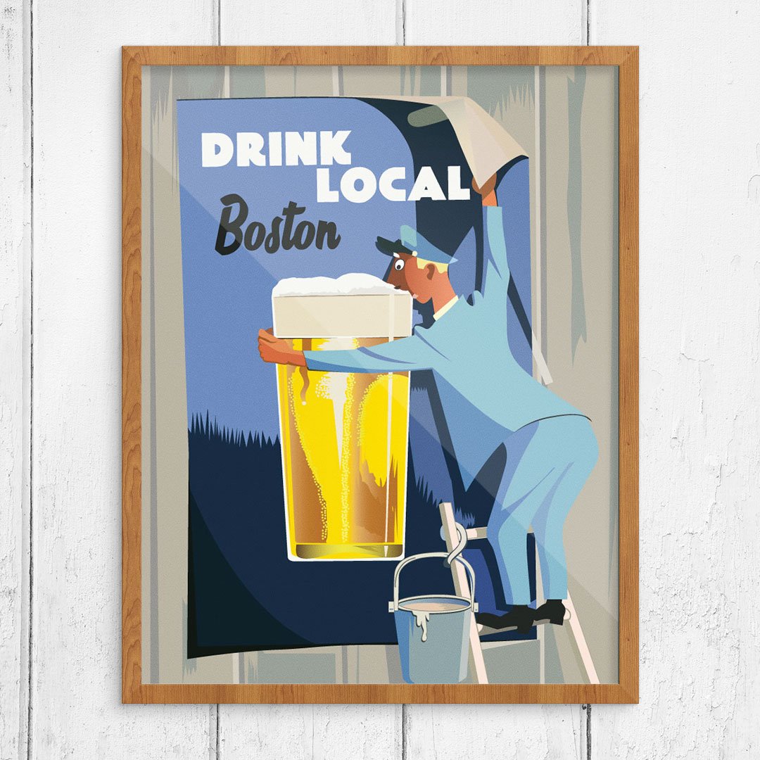 Drink Local Boston Sign Painter Print – Fridgedoor