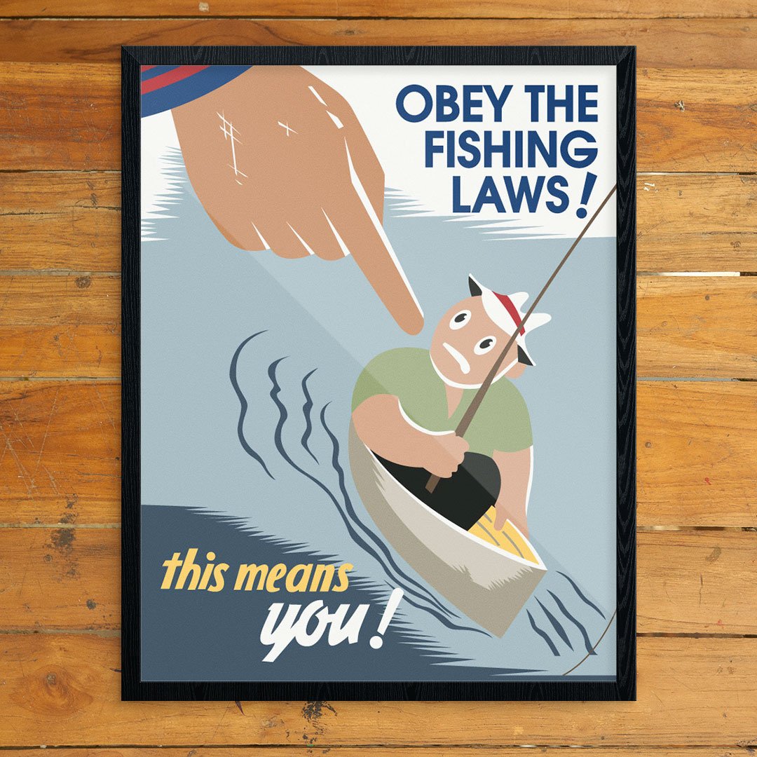 Obey The Fishing Laws This Means You! WPA Poster Print – Fridgedoor