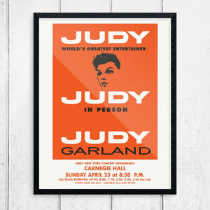 Judy Garland at Carnegie Hall Concert Poster Print – Fridgedoor